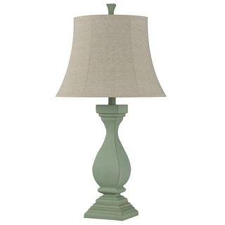 StyleCraft Poly Ocean Mist Blue Table Lamp - Oatmeal Softback Fabric ...