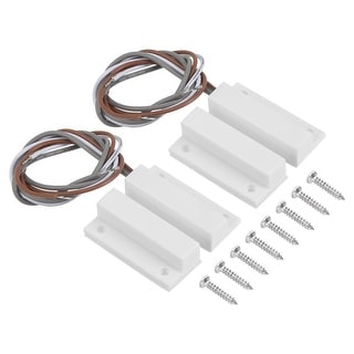 Magnetic Reed Switch, 2 Sets NO NC Wired Door Window Contacts - White ...