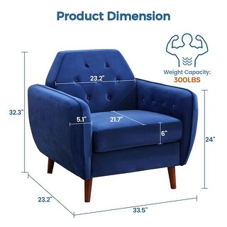 Comfy Blue Velvet Accent Chair - Bed Bath & Beyond - 41245720