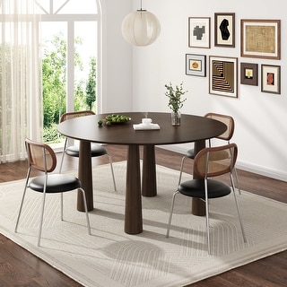 Dovelina Kathleen Round Wood Table With 4 Legs Dining Table - Bed Bath ...