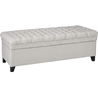 Christopher Knight Home Juliana Fabric Storage Ottoman, Light Gray ...