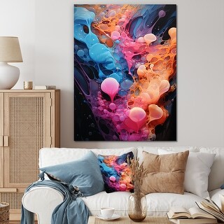 Designart "Contrasting Streams Drip Painting" Drip Painting Wall Art ...