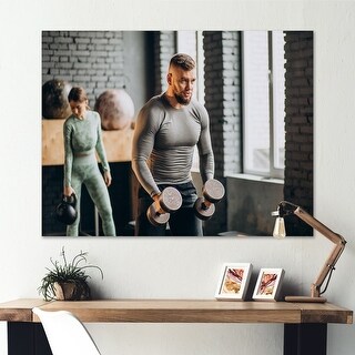 Designart "Bodybuilding Workout I" Aerobic & Bodybuilding Wall Art ...