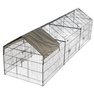 Metal Chicken Coop with Waterproof Cover, Chicken Run Pen for Yard ...