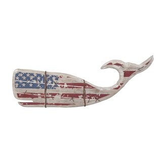 22" x 8.25" x 0.75" American Flag Patriotic Whale 4th of July Wall ...