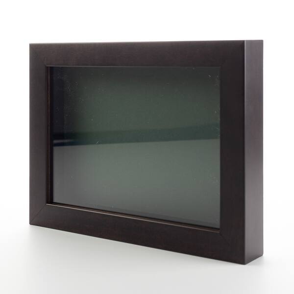 Dark Brown 12x12 Wood Shadow Box with Green Acid-Free Backing - With 5/ ...