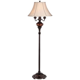 Traditional Floor Lamp Lush Bronze 4-Light Bell Shade For Living Room ...