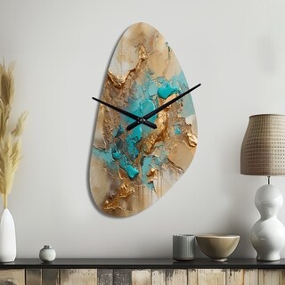 Gold Blue Transcendent Liquid Ink II - Abstract Marble Large Wall ...