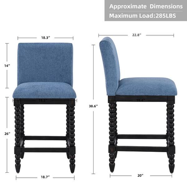 26" Chenille Spindle Legs Counter Stool - Bed Bath & Beyond - 40425618