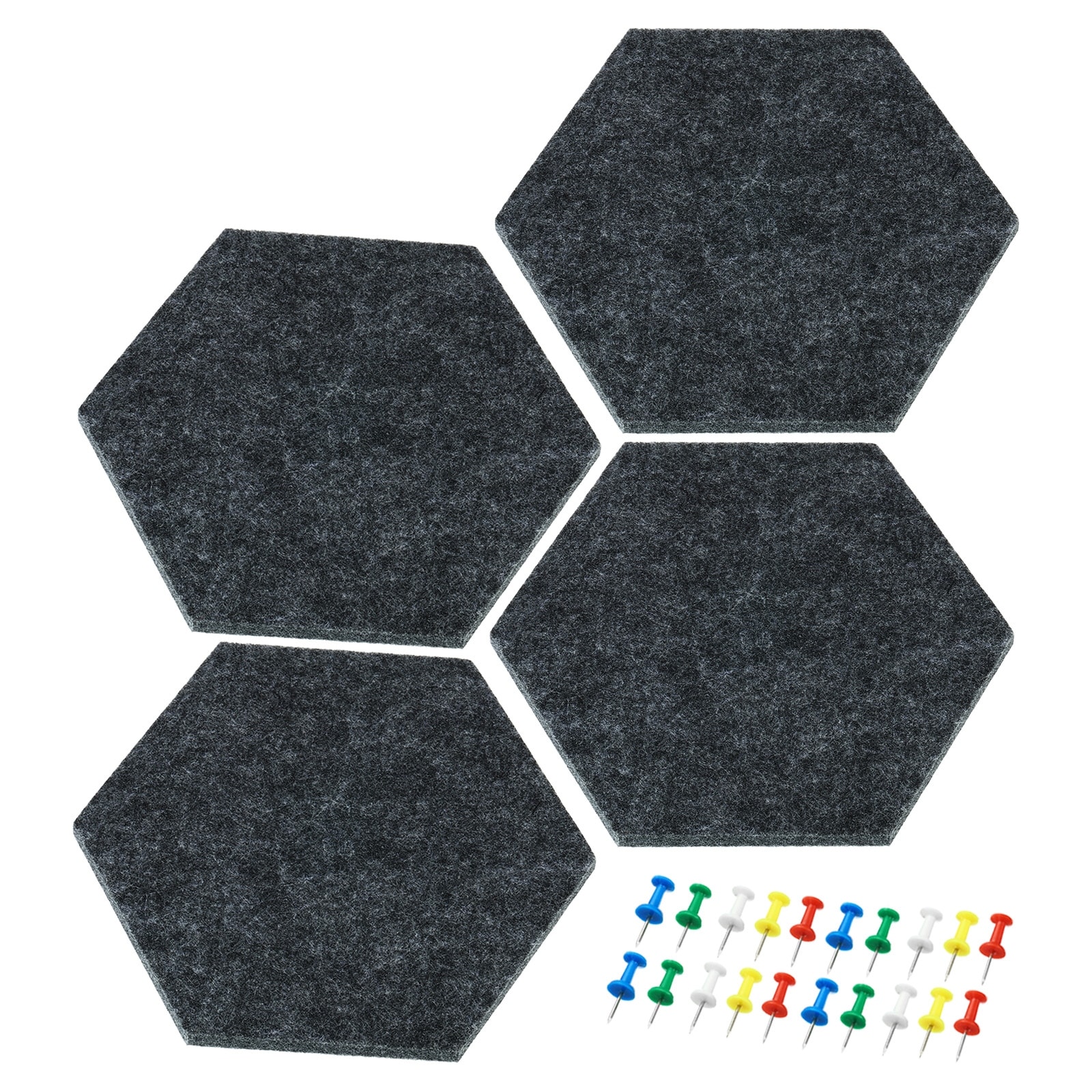 2pcs Self Adhesive Wall Bulletin Hexagon Felt Board Tiles Push Pin Sky