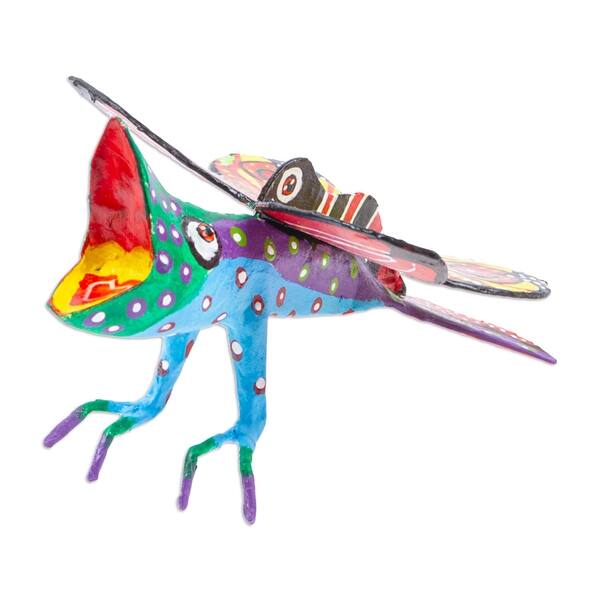 Novica Handmade Colorful Butterfly Papier Mache Alebrije Sculpture ...