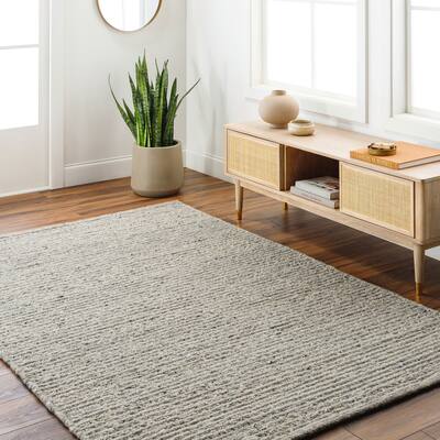 Dawley Handmade Solid Neutral Wool Area Rug - Overstock - 37255443