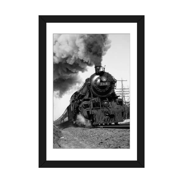 iCanvas "1920s-1930s Steam Engine Pulling Passenger Train Smoke ...