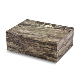 Curata High Gloss Grey Marble Design Veneer Wooden Keepsake Box - Bed ...