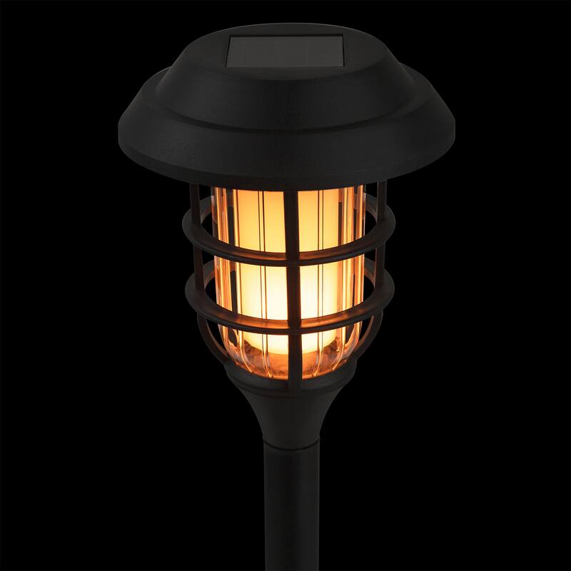 Alpine Corporation 17" Tall Outdoor Solar Powered Pathway LED Torch ...