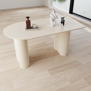 Irregular Dining Table,Wood Round Wave Table Legs - Bed Bath & Beyond ...