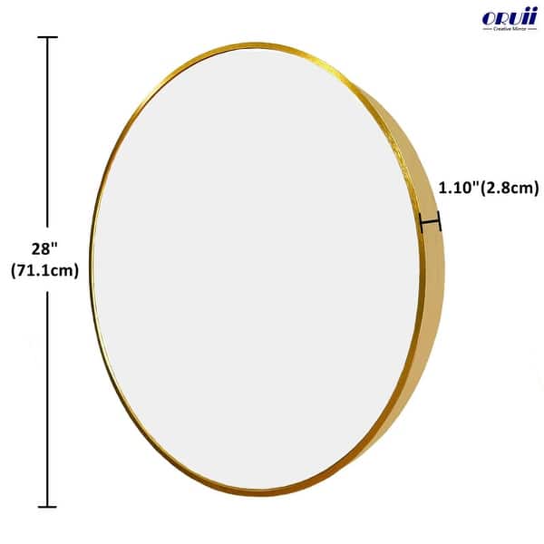 Gold Round Mirror 28 inch, Gold Round Mirror, Large Circle Mirror Gold ...