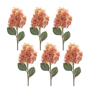 6 Pink & Green Cone Hydrangea Spring Floral Artificial Stems 34.25 ...