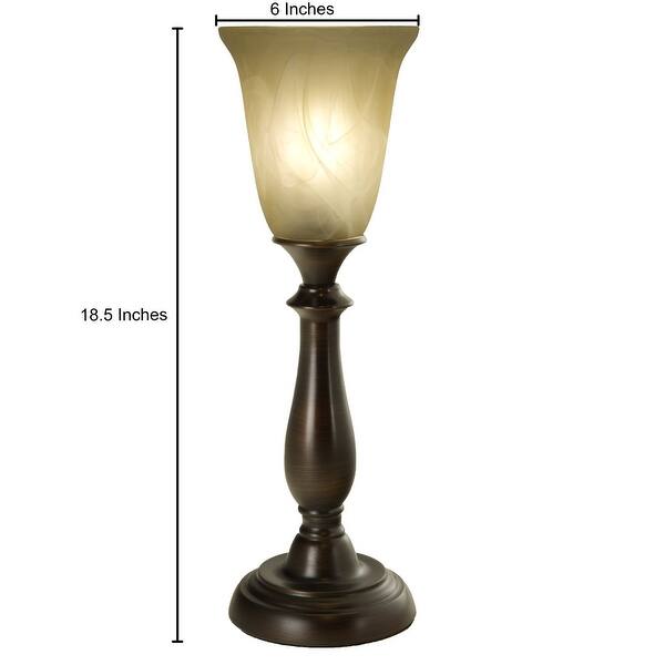 Accents Table Lamp with Rustic Bronze Finish and Glass Shade Bronze ...
