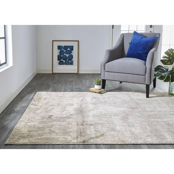 9' X 12' Tan Ivory And Brown Abstract Area Rug - 3'6" - Bed Bath ...