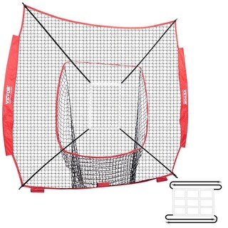 VEVOR 7x7 ft Baseball Softball Practice Net, Portable Baseball Training ...