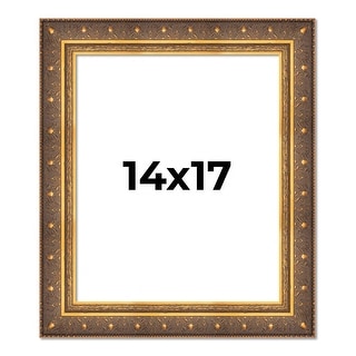 14x17 Frame Vintage Gold Solid Wood Picture Frame | 2.5 Inch Moulding ...