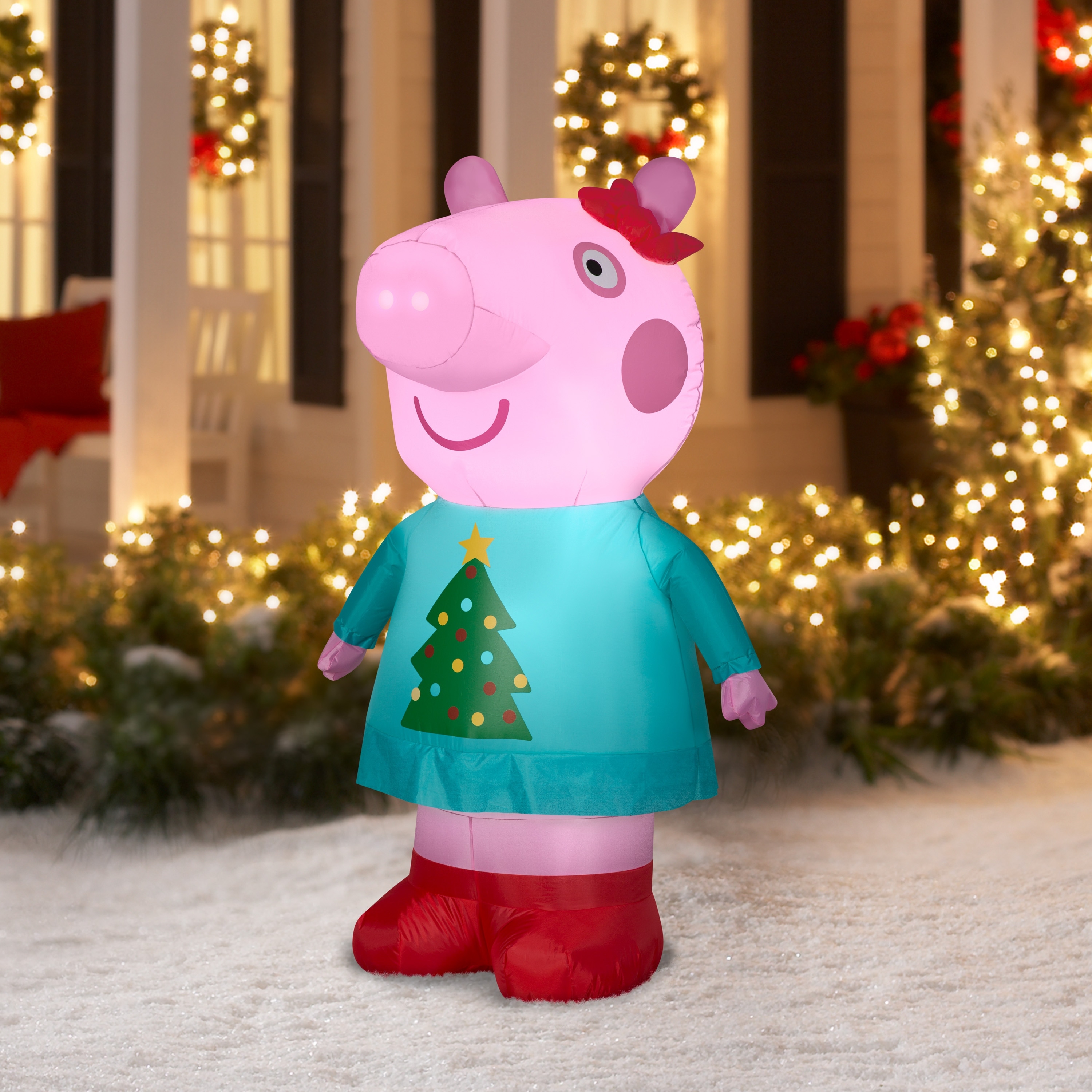 peppa pig christmas tree coloring pages
