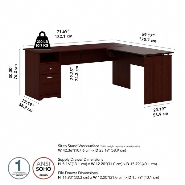 Bush furniture sit to stand desk store