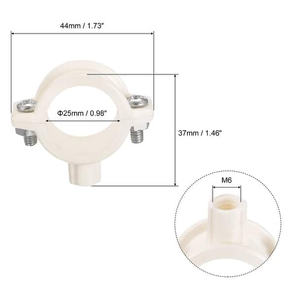 25mm Dia Pipe Hose Clips PVC Bracket Clamps Split Ring Hangers with ...