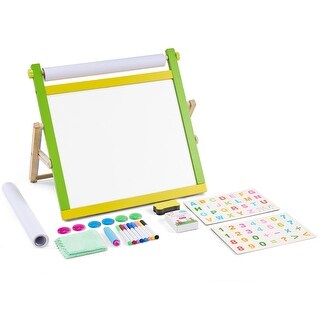 Tabletop Art Easel for Kids, 3-in-1 Wooden Double-Sided Kid's Art Easel ...