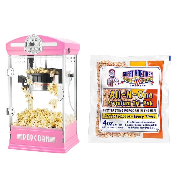 Big Bambino Popcorn Maker Set – 4 Oz Kettle with 24-Pack of Pre ...