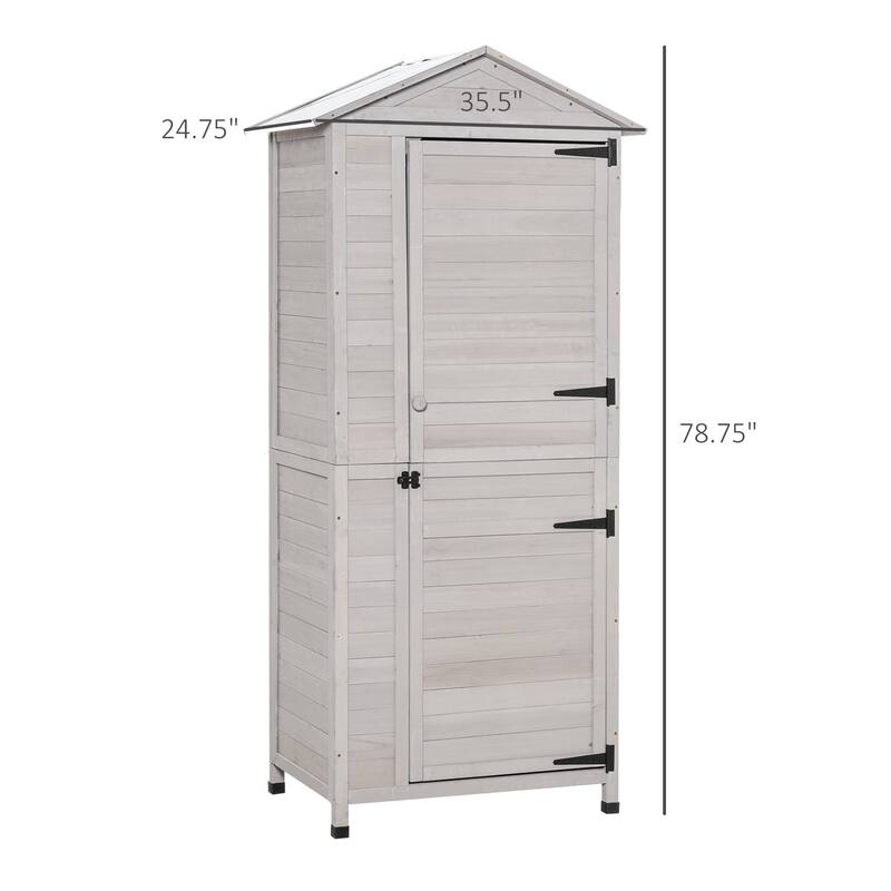 Outdoor 3' x 2' Wood Storage Shed with 4-Tier, 3 Shelves Handle Tin ...