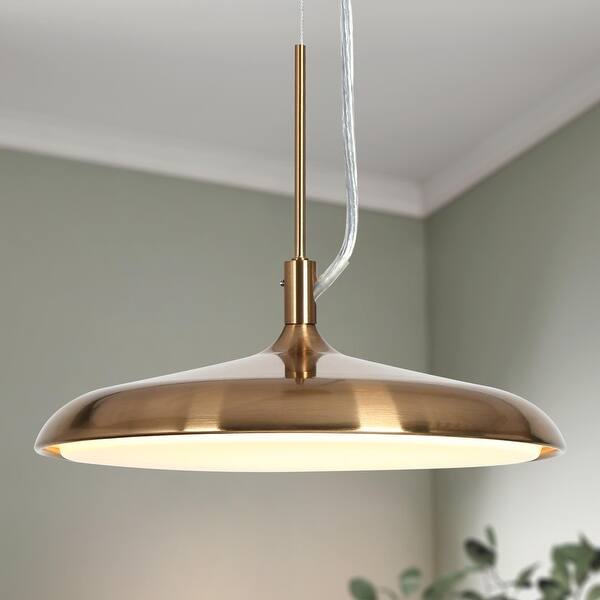 Modern Glam 1-Light Metal Gold LED Pendant Light Kitchen Island Lights ...