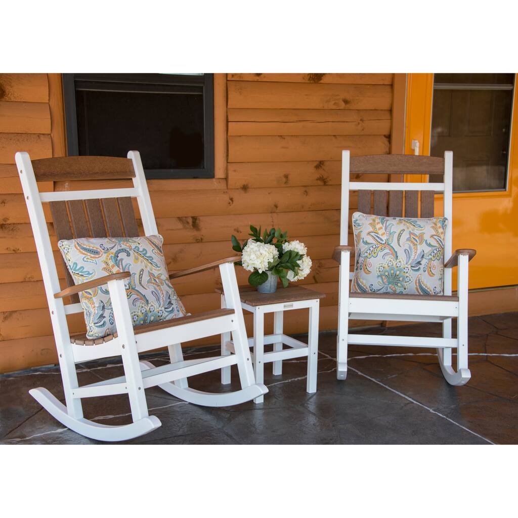 Hawkesbury 3-piece Recycled Plastic Rocking Chair with Side Table Set ...