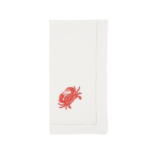 Ocean Treasures Embroidered Crab Napkin (Set of 6) - 20"x20" - Bed Bath ...