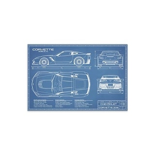 Corvette (C7) Z06 Blueprint Print On Acrylic Glass by Action Blueprints ...