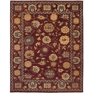 ECARPETGALLERY Hand-knotted Beaumont Dark Burgundy Wool Rug - 7'10 x 9 ...
