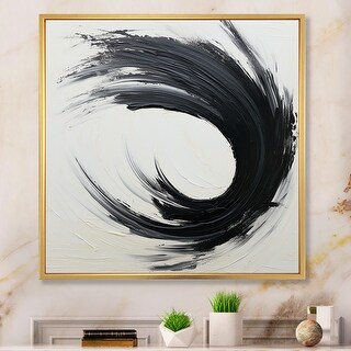 Designart "Essential Being Black And White Abstract I" Abstract ...