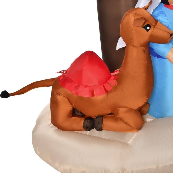 HOMCOM 6 ft. Inflatable Nativity Scene with Mary, Joseph, and Baby ...