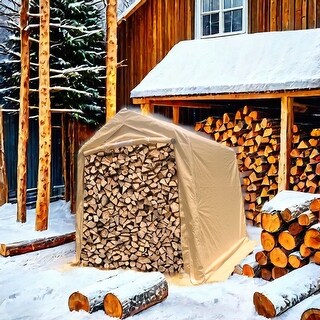 7x8 ft Outdoor Portable Gazebo Storage Shelter Shed with 2 Roll up ...