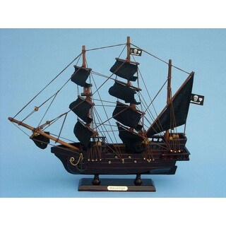 Wooden John Gow's Revenge Pirate Ship Model 14" - 14" L x 3" W x 12" H ...