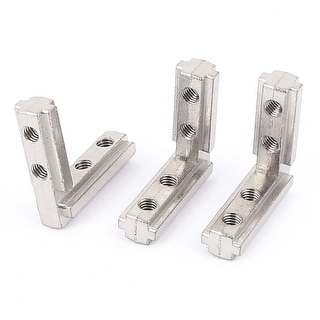 40mm x 40mm T Slot Right Angle Bracket Connector Silver Tone 3pcs - Bed ...