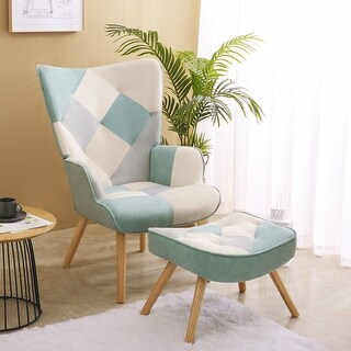 Accent Chair with Ottoman, Comfy Side Armchair for Bedroom, Creative ...
