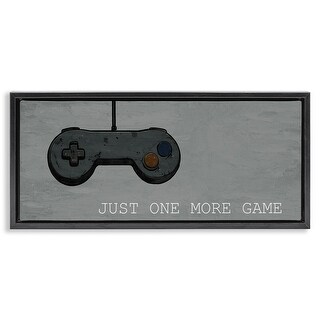 Stupell Just One More Rustic Gaming Framed Floater Canvas Wall Art ...