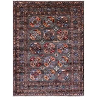 Golden Nile Turkmen Ersari Hand Knotted Wool Rug - 5' 2" X 6' 8" - Bed ...