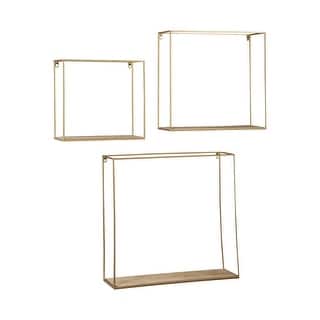 Metal Frame Wall Shelf with Keyhole Hanger - Set of 3 - 21.75 H x 22 W ...