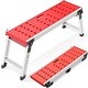 Folding Work Platform, Adjustable Step Ladder with Anti-Slip Feet Cover ...