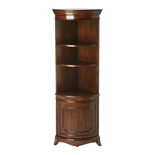 HomeRoots 73" Brown Corner Accent Cabinet With Adjustable Shelves - 24 ...