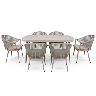 Corvus Orville 6-piece Aluminum Outdoor Dining Set with WPC Table Top ...