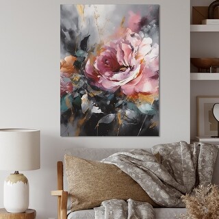 Designart "Pink Romantic Roses" Floral Rose Wall Decor - Bed Bath ...